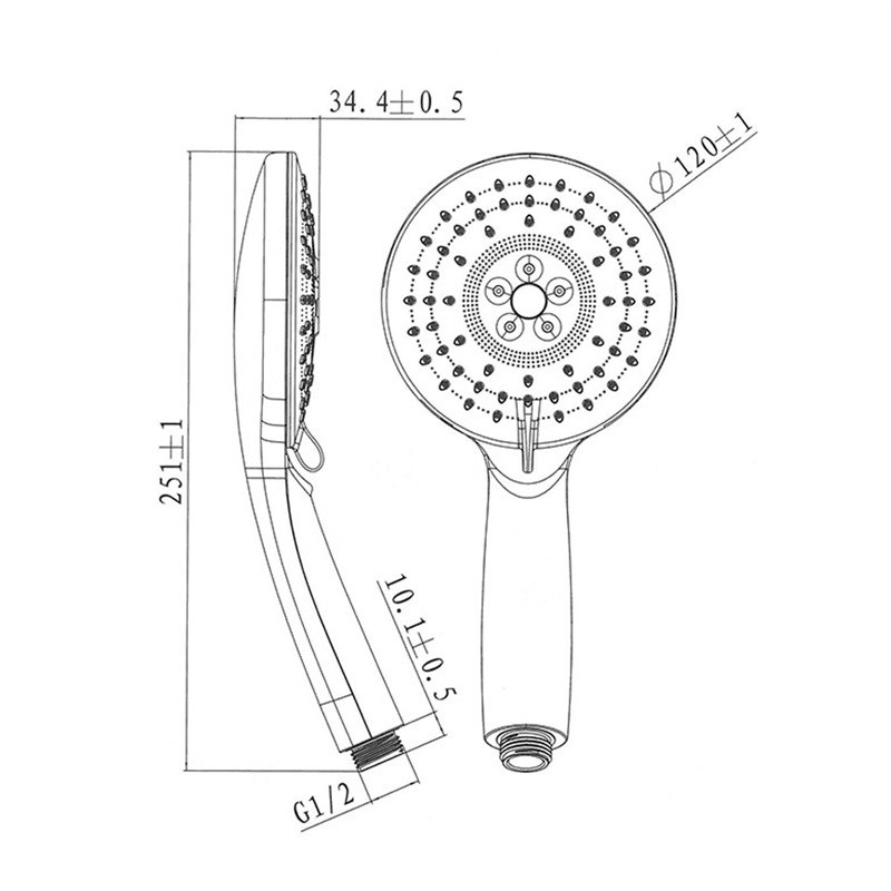 Ručná sprcha trojpolohová 10 cm - Aquauniversal