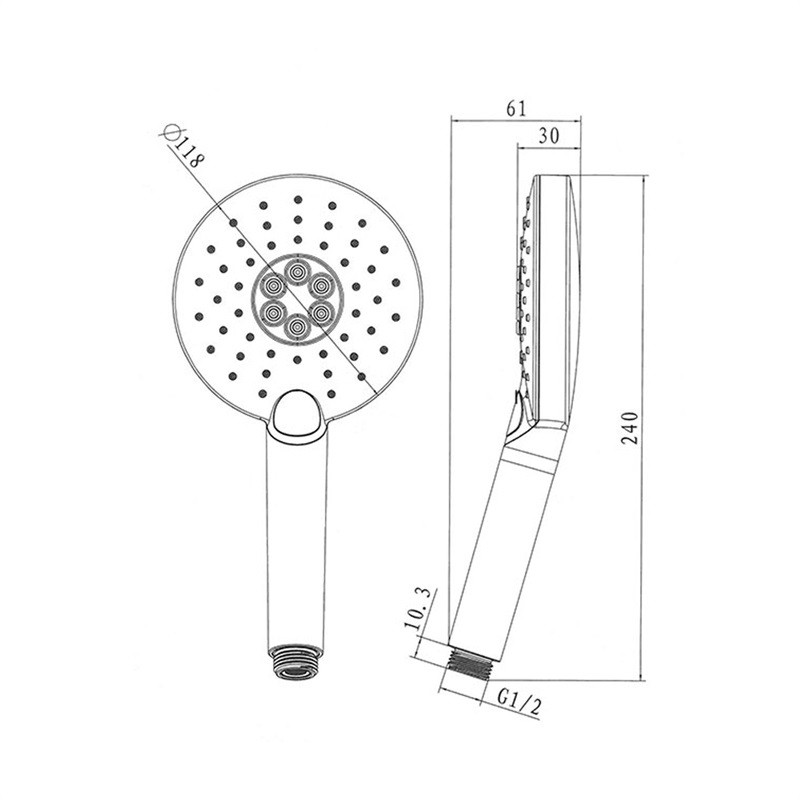 Ručná sprcha trojpolohová O 10 cm - Aquauniversal